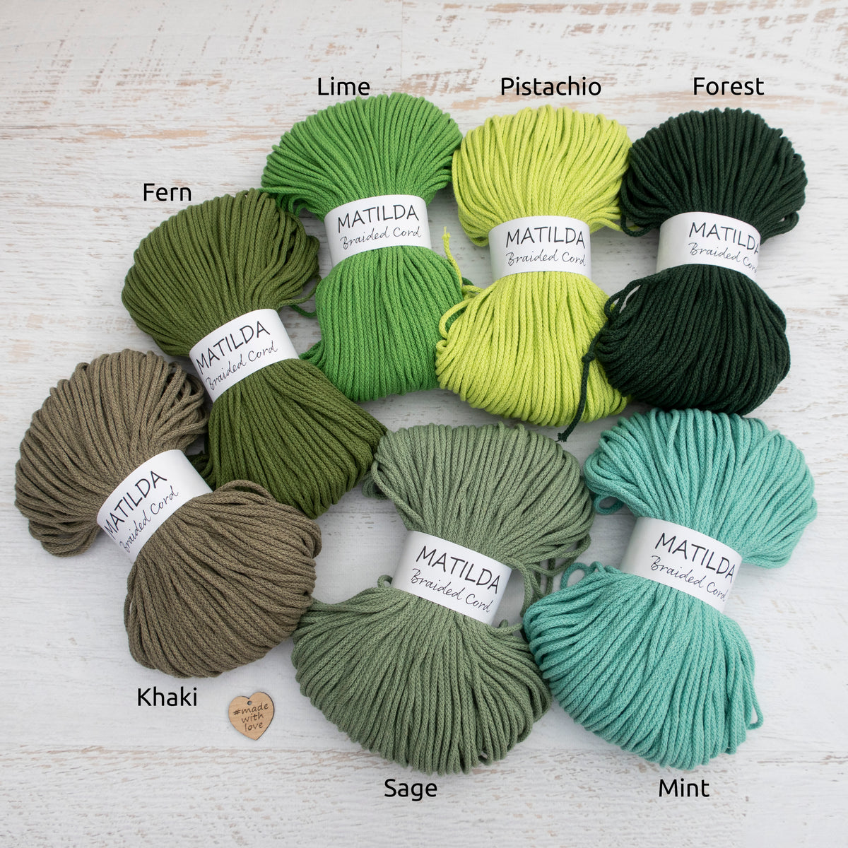 MATILDA Braided Cord PISTACHIO 3mm 50m - Chunky Yarn Barn